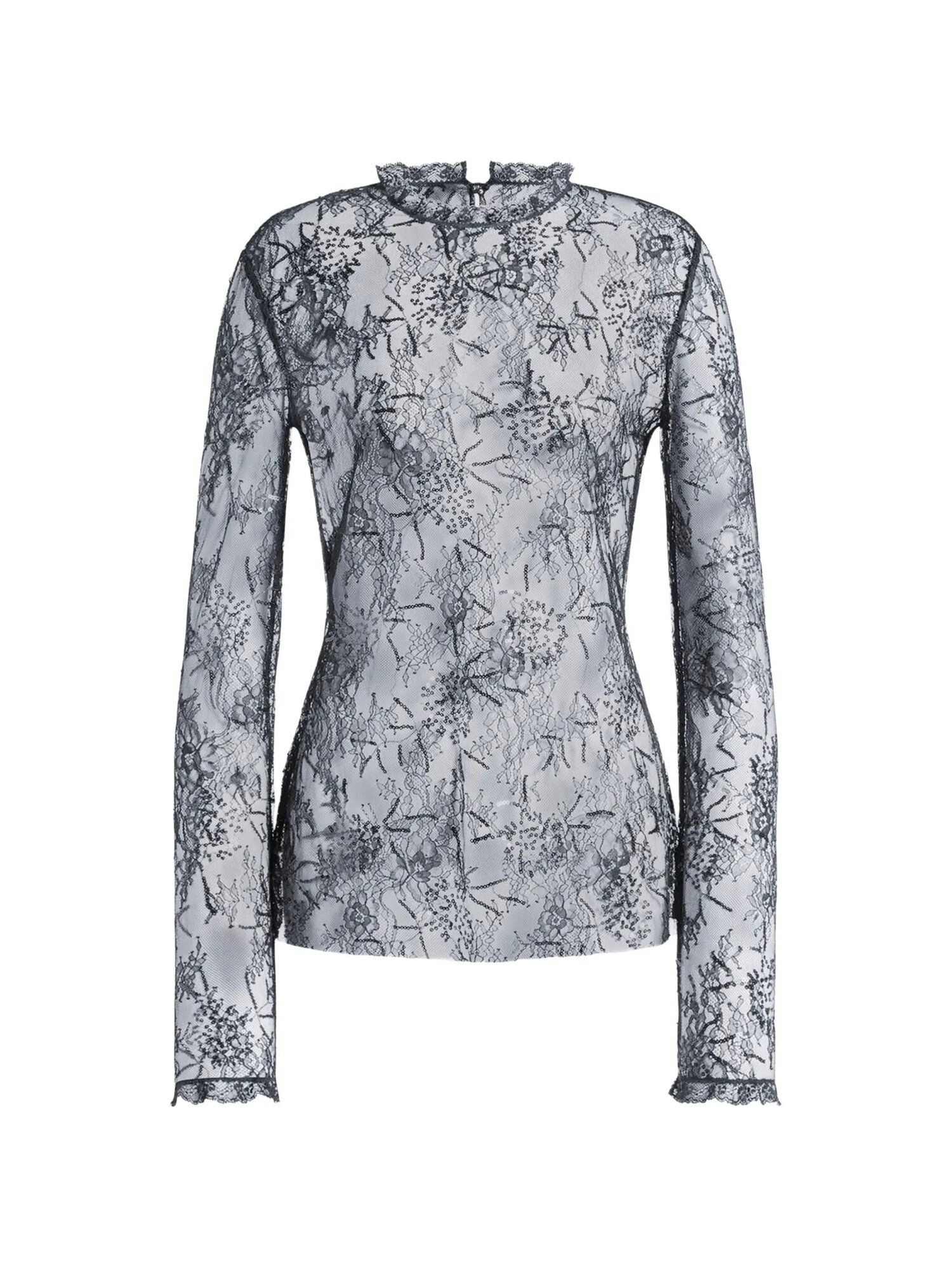 Блуза Embroidered sequin-embellished lace blouse