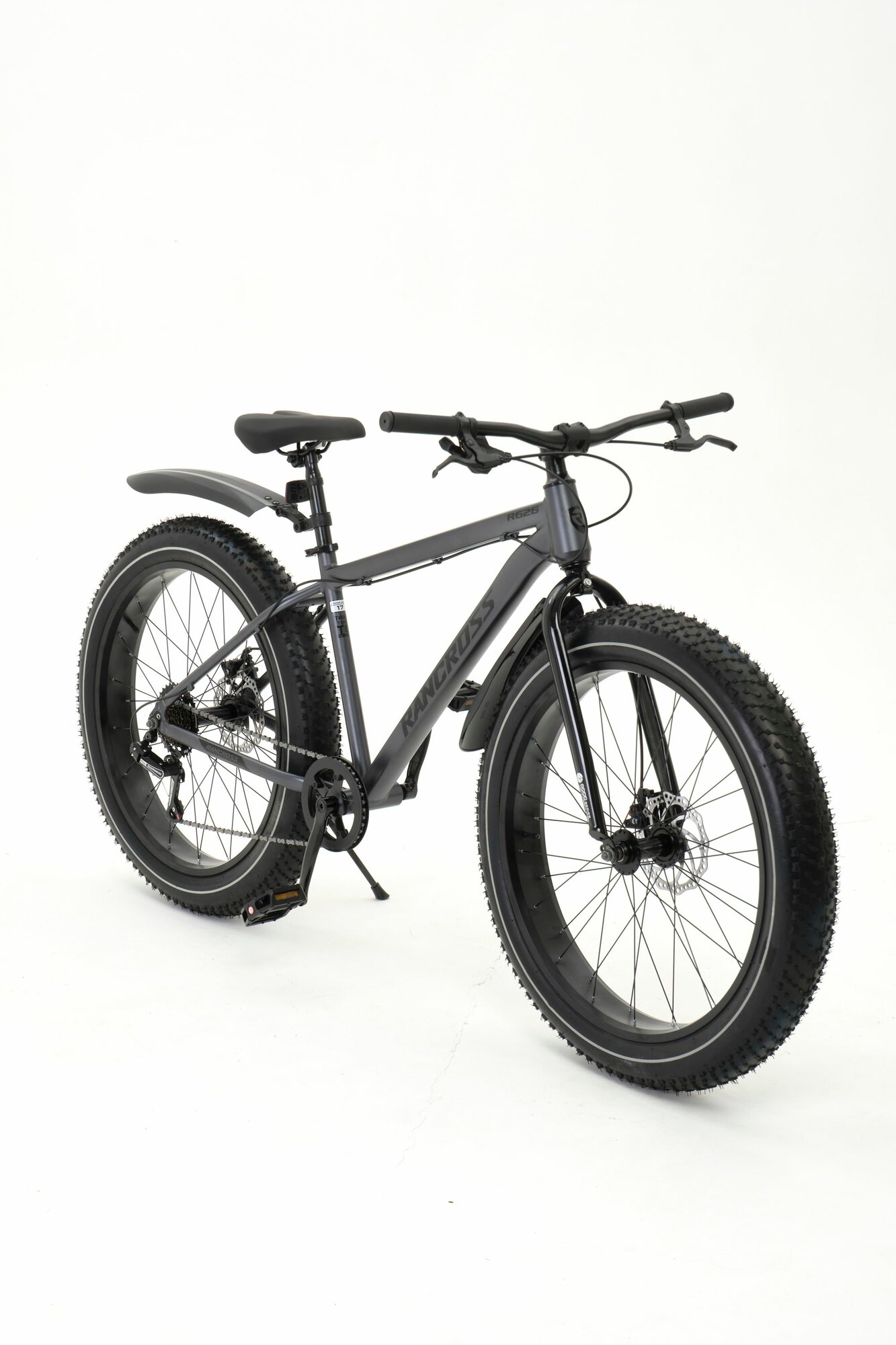 Велосипед фэтбайк Rancross R626, колеса 26*4, рама 17 дюймов, SHIMANO 7ск, вилка жесткая RIGID, Fat-bike серый, рост 160-185 см