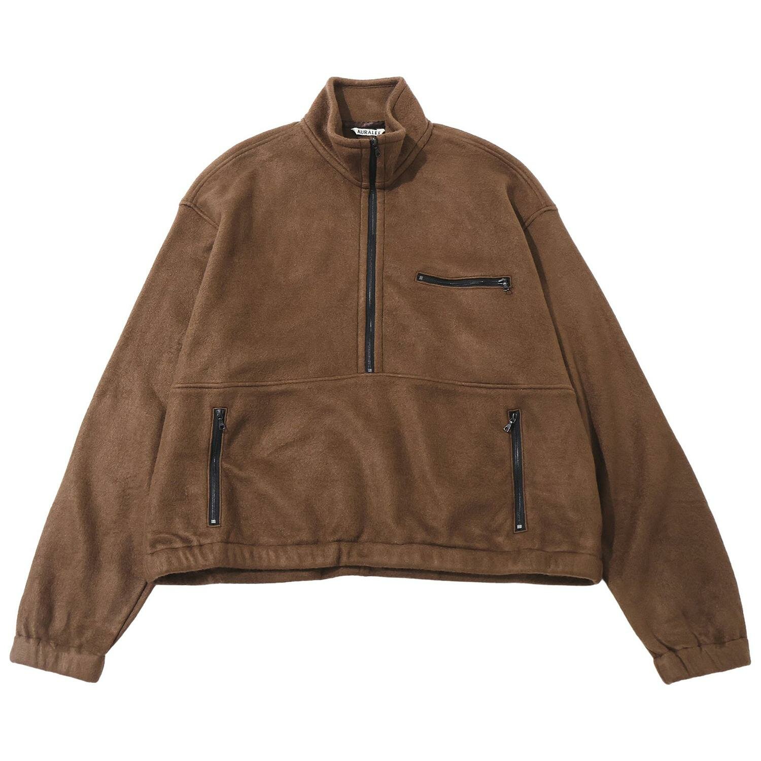Толстовка Толстовка Auralee Pure Silk Comfort Fleece Half Zip P/O