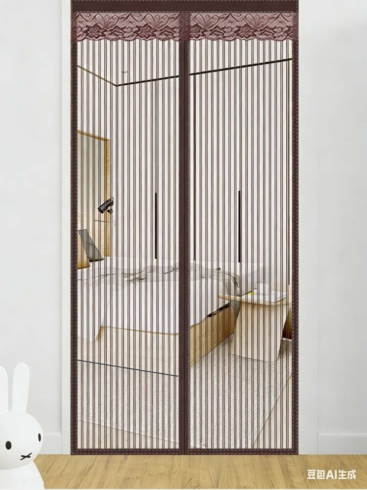 Занавеска на дверь нитяная 110x200 см коричневый