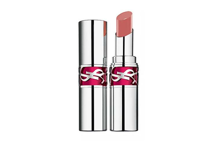 Губная помада женская SAINT LAURENT Round Tube Silver Pink Tube Glossy Natural Nourishing 3.2G, оттенок #15 White Peach Nude Pink