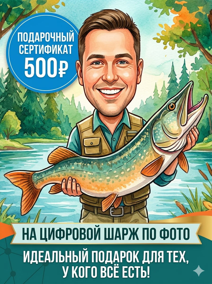 Подарочный сертификат GERKILOP «Цифровой Шарж», бессрочный, для всей семьи, 500 руб.