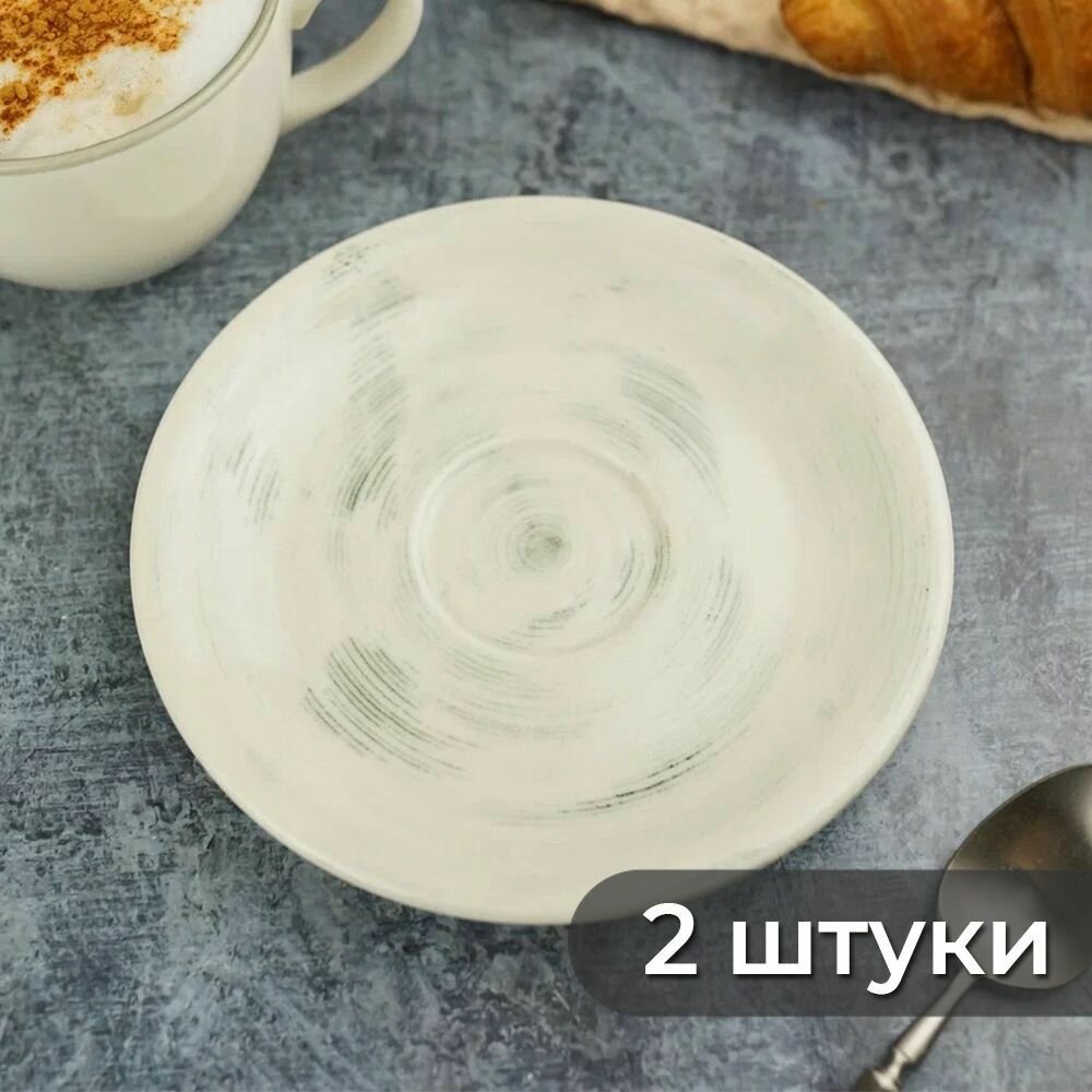 Блюдце чайное, диаметр: 16 см, фарфор, Falme Grey, 2 шт