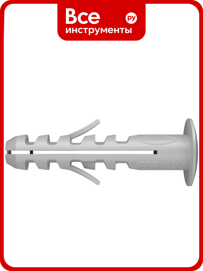 Дюбель с шурупом Fischer SB 8/7 K 90913, распорный, нейлоновый с полукольцевым метизом для крепления в конструкциях