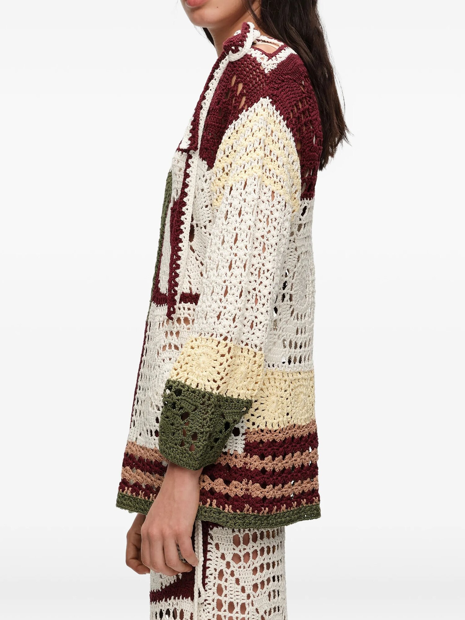Свитер BIMBA Y LOLA Crochet-knit patchwork sweater, размер 40 EU, , green — фото 1