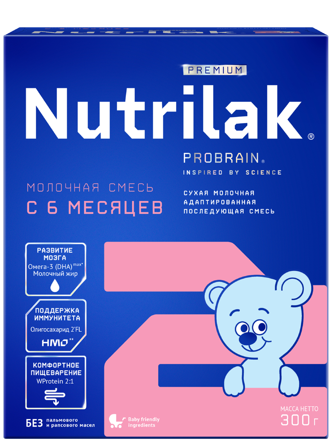 Детская молочная смесь Nutrilak Premium 2, с 6 месяцев, 300г
