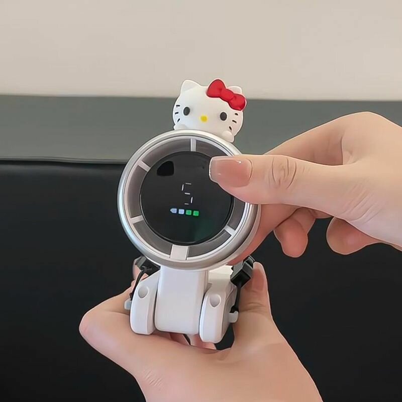 Портативный вентилятор "Hello Kitty", USB, 3 режима, ручной/шеевой
