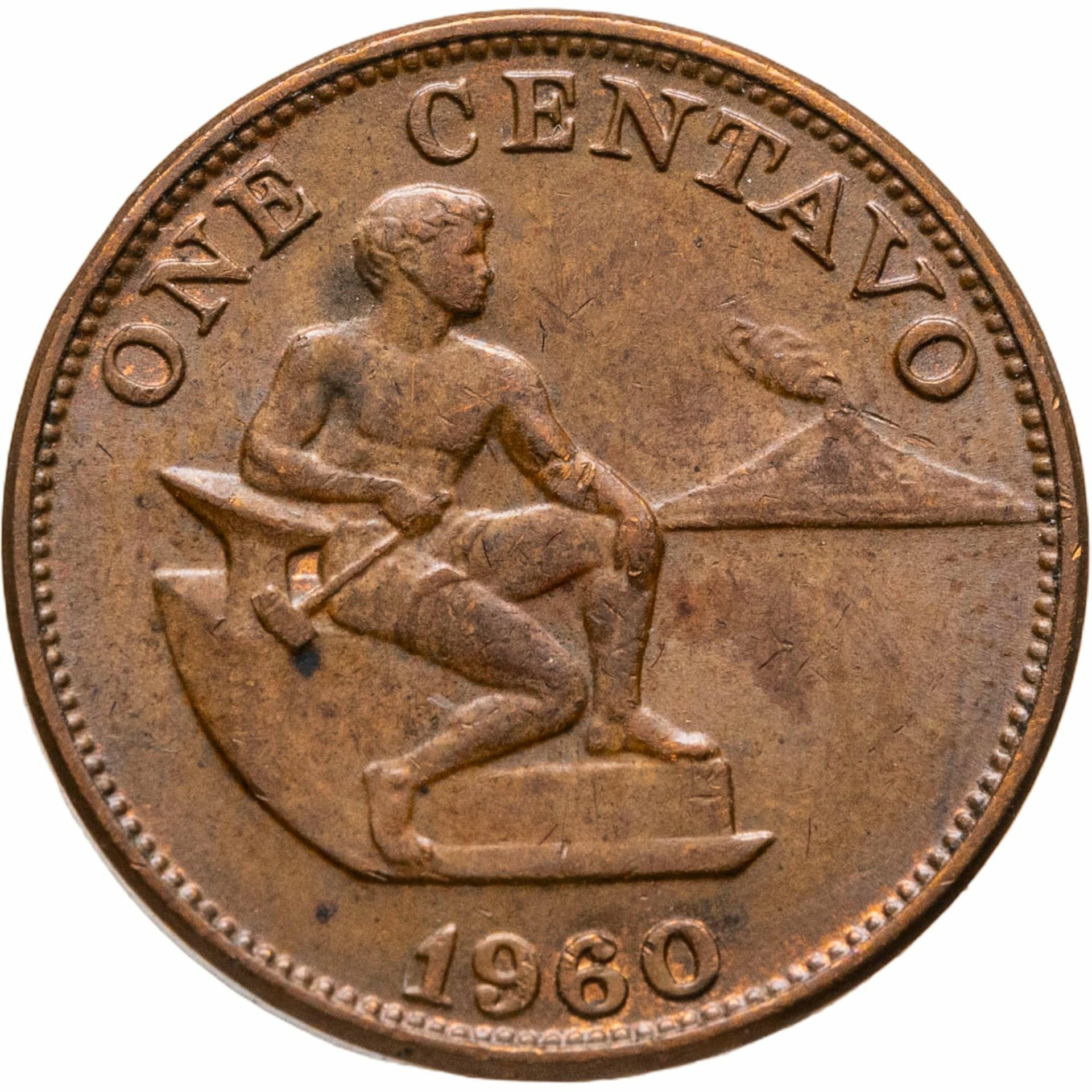 Филиппины 1 сентаво centavo 1960, Бронза, в сохранности AU