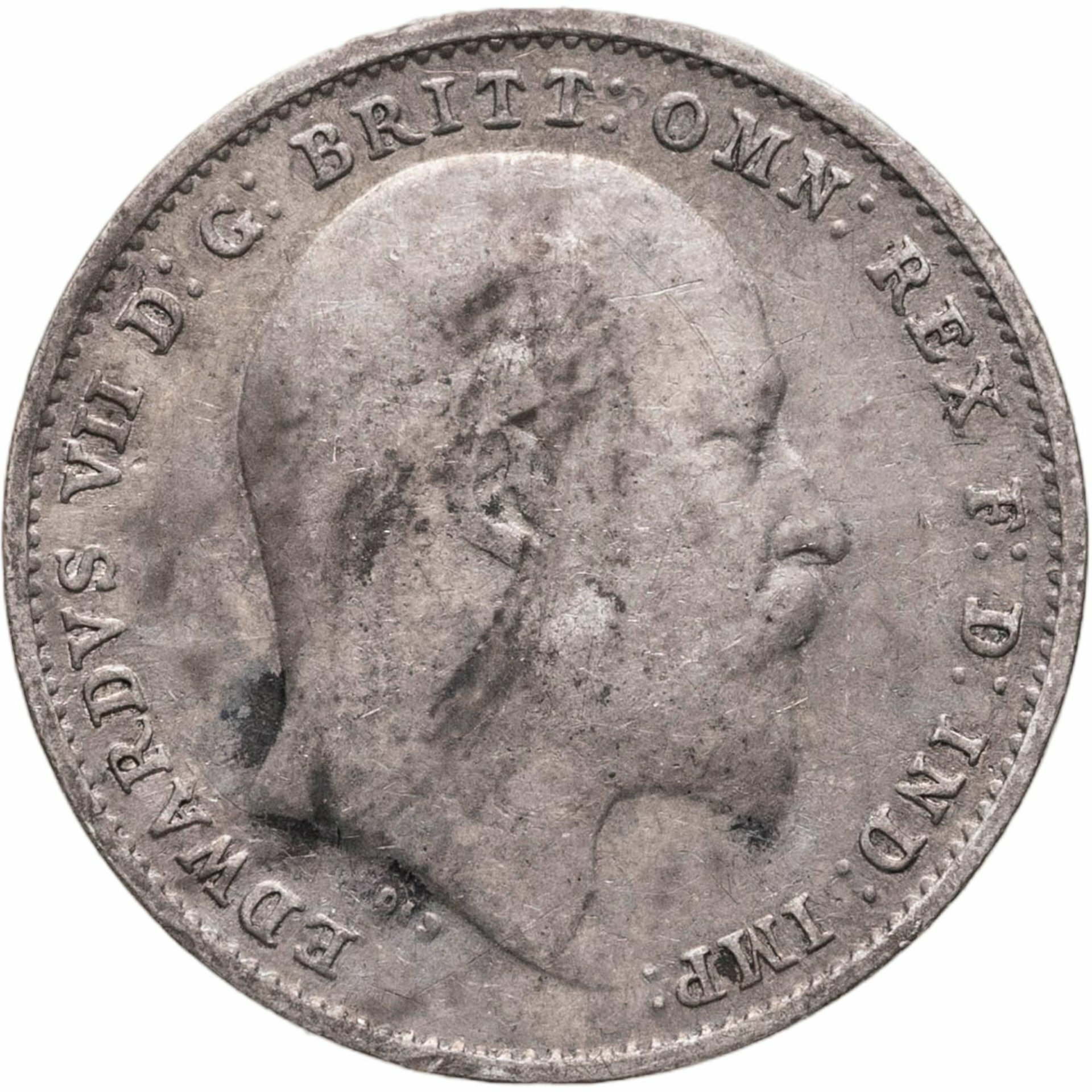 Великобритания 3 пенса pence 1910, Серебро 925, в сохранности VF