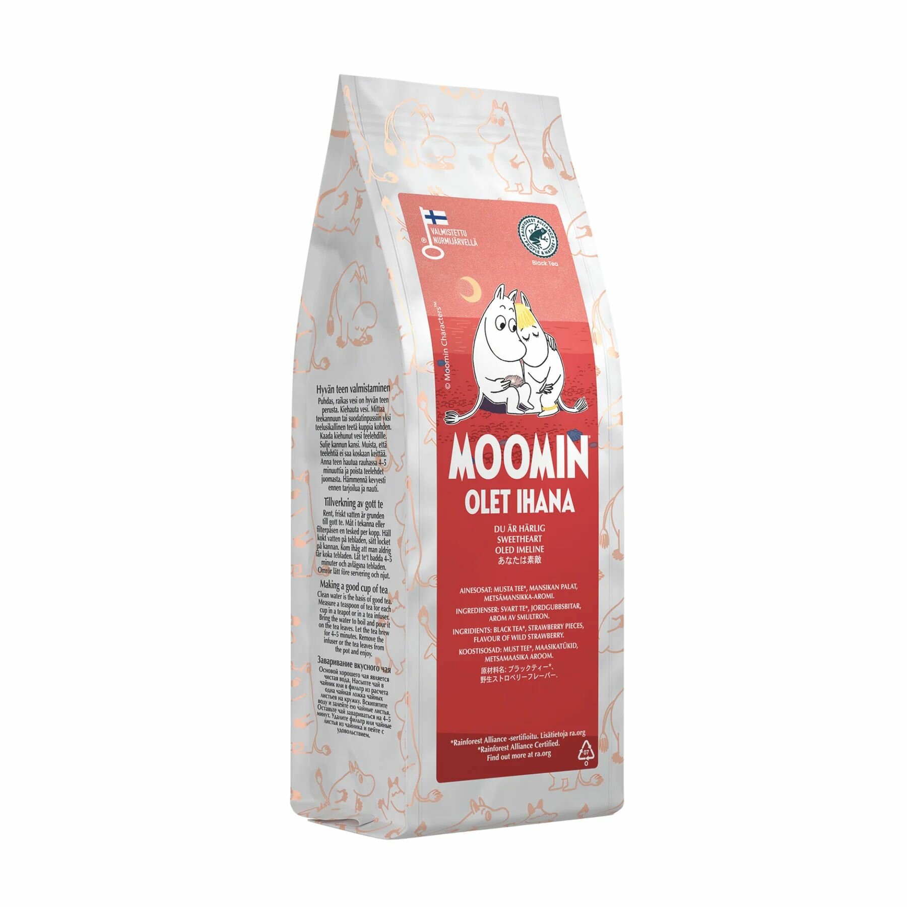 Чай Nordqvist "Moomin Sweetheart", черный, клубника, мелколистовой, без сахара, 80 гр