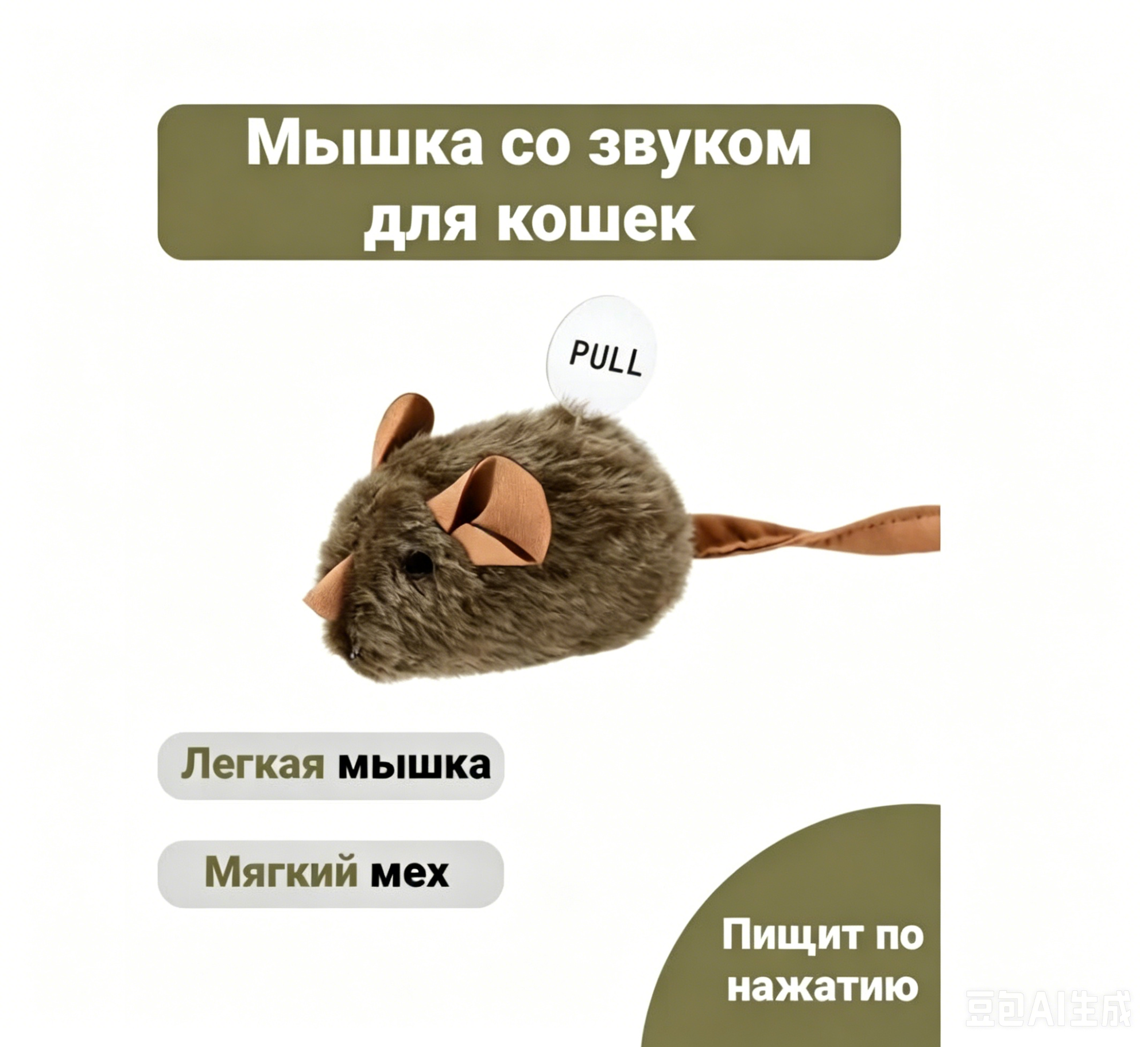 Интерактивные игрушки для кошек мышка со звуком, пищалка для кота