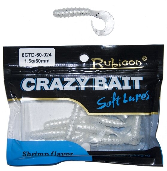 Съедобная силиконовая приманка RUBICON Crazy Bait CTD 1.5g, 60mm, цвет 024