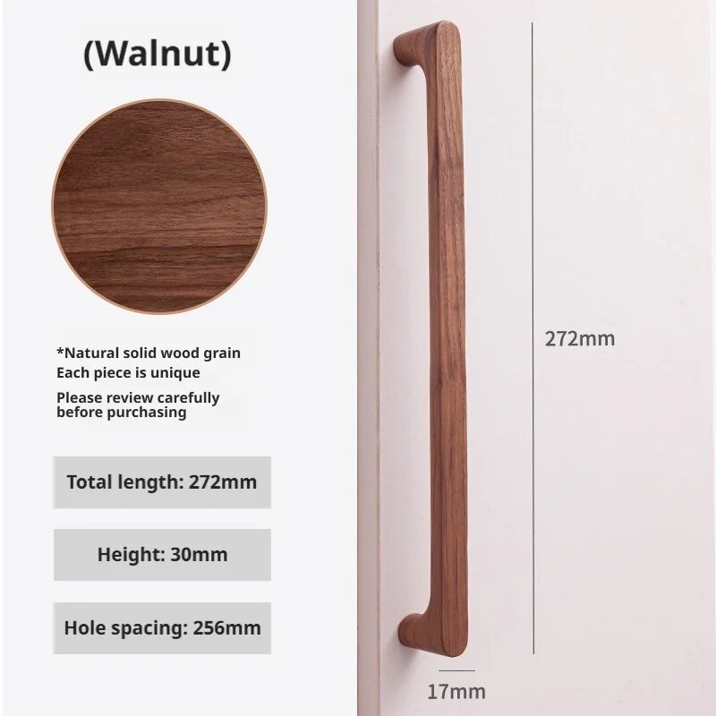 Ручка для шкафа из ореха, 256mm(10.08 Inch)