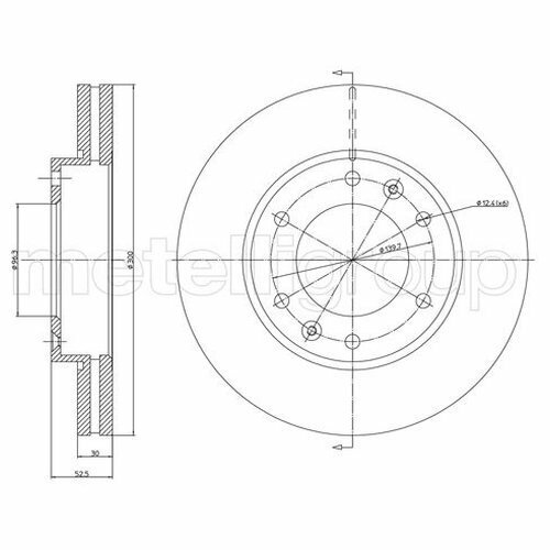 Диск тормозной Metelli 231503 для Hyundai H-1