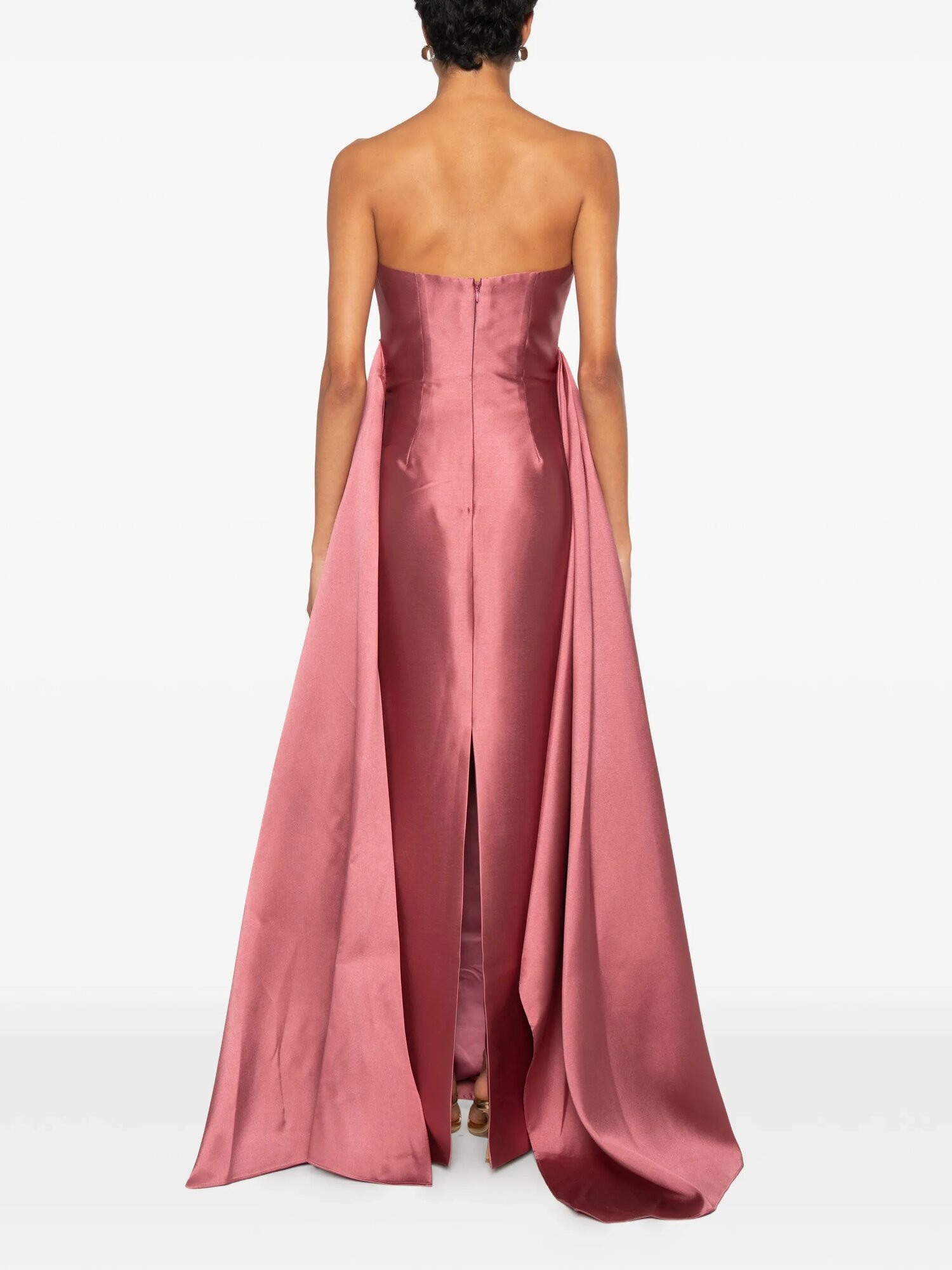Платье SOLACE LONDON Strapless draped-panel maxi dress, размер 16, коралловый/розовый — фото 1