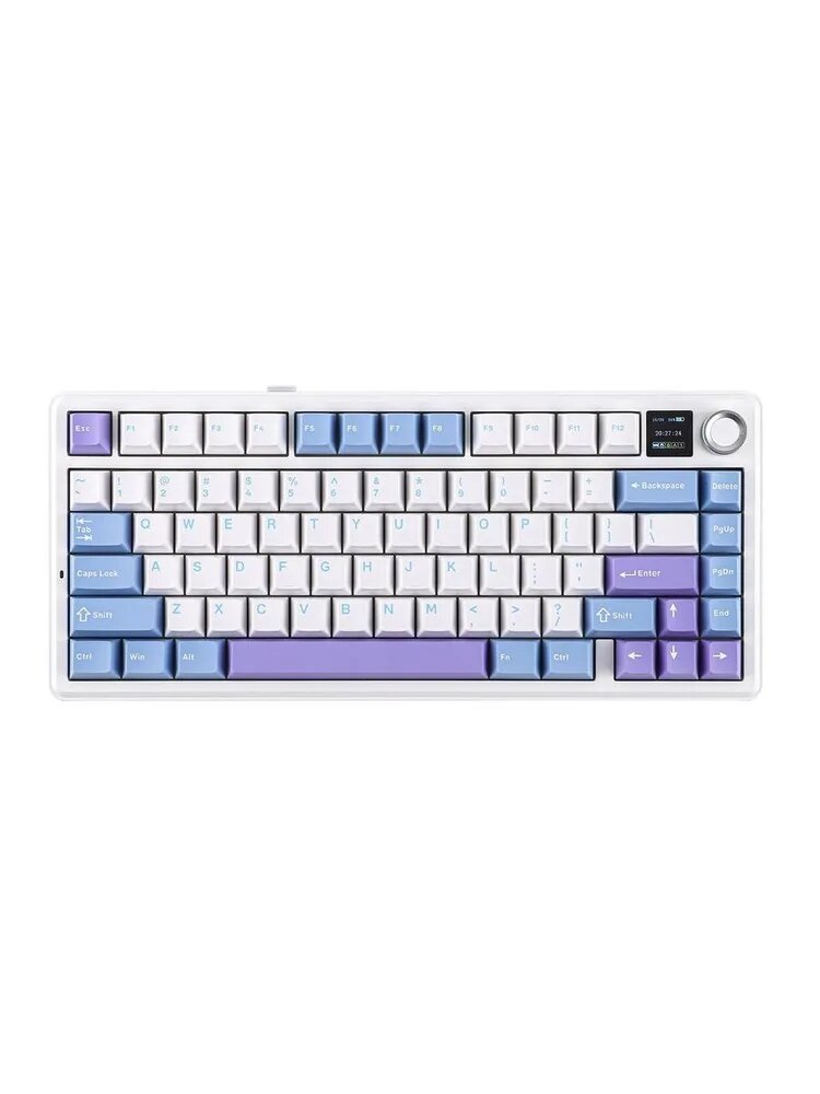 Epomaker & AULA Игровая клавиатура беспроводная EPOMAKER x AULA F75 MAX US Version-White Blue, (Leobog Reaper), Английская раскладка, белый, лазурный