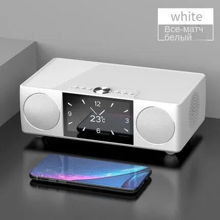 Сабвуфер SOAIY S99 wireless Bluetooth speaker white оснащен будильником, FM, записью, TF-картой, U-диском, видео, объемным 3D-звуком и другими функциями