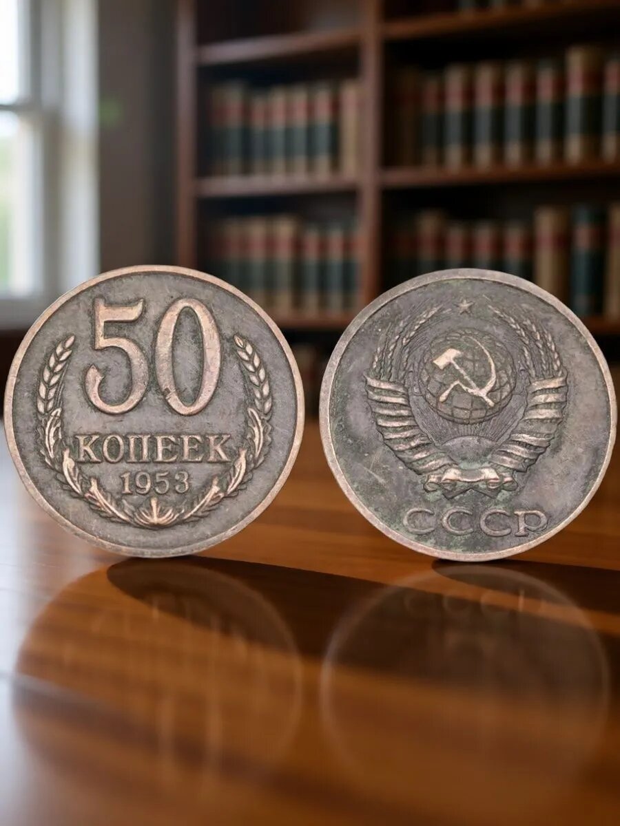 50 копеек 1953 год Проба СССР Копия пробной советской монеты