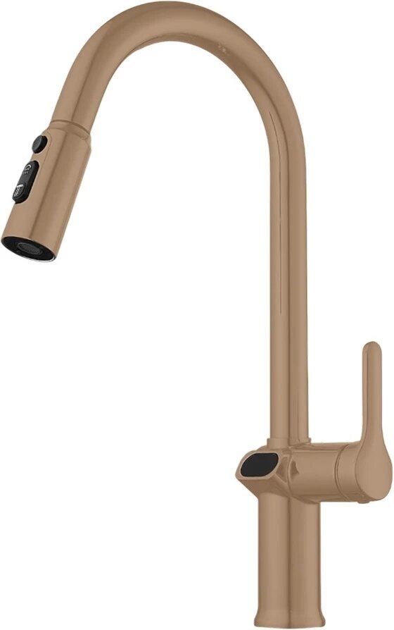 Смеситель для кухни Knotlor Inspiration KN-100/RB с выдвижным изливом, бронза матовая