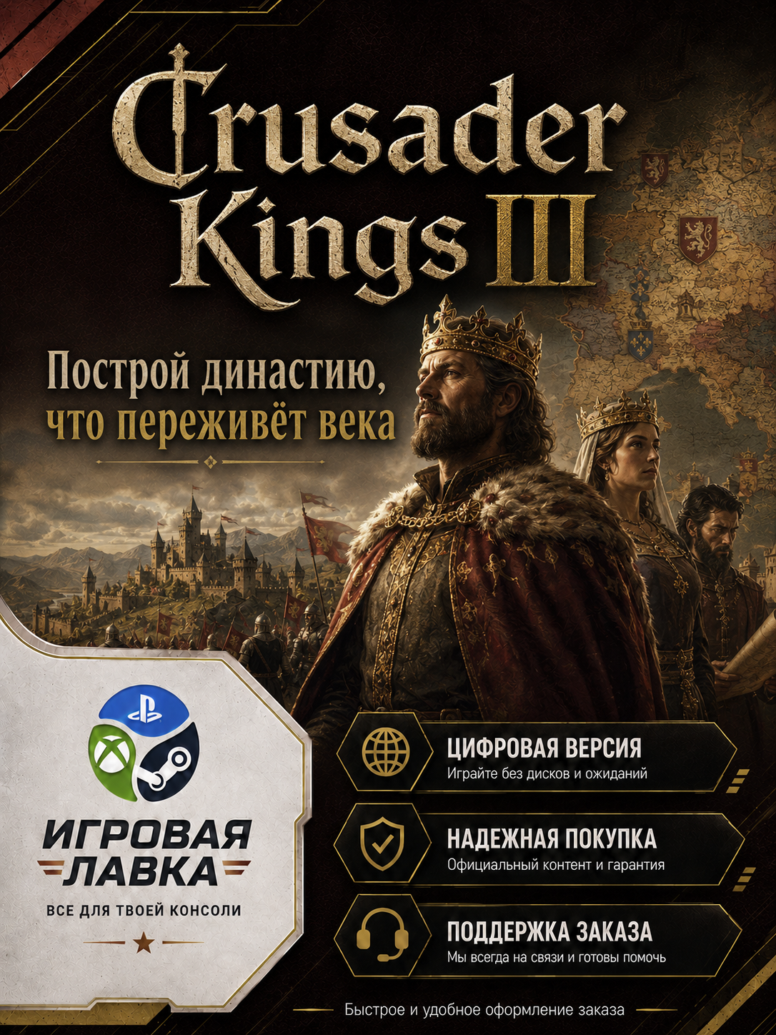 Crusader Kings III для Steam PC (ПК), Россия | Подарком | Steam Gift