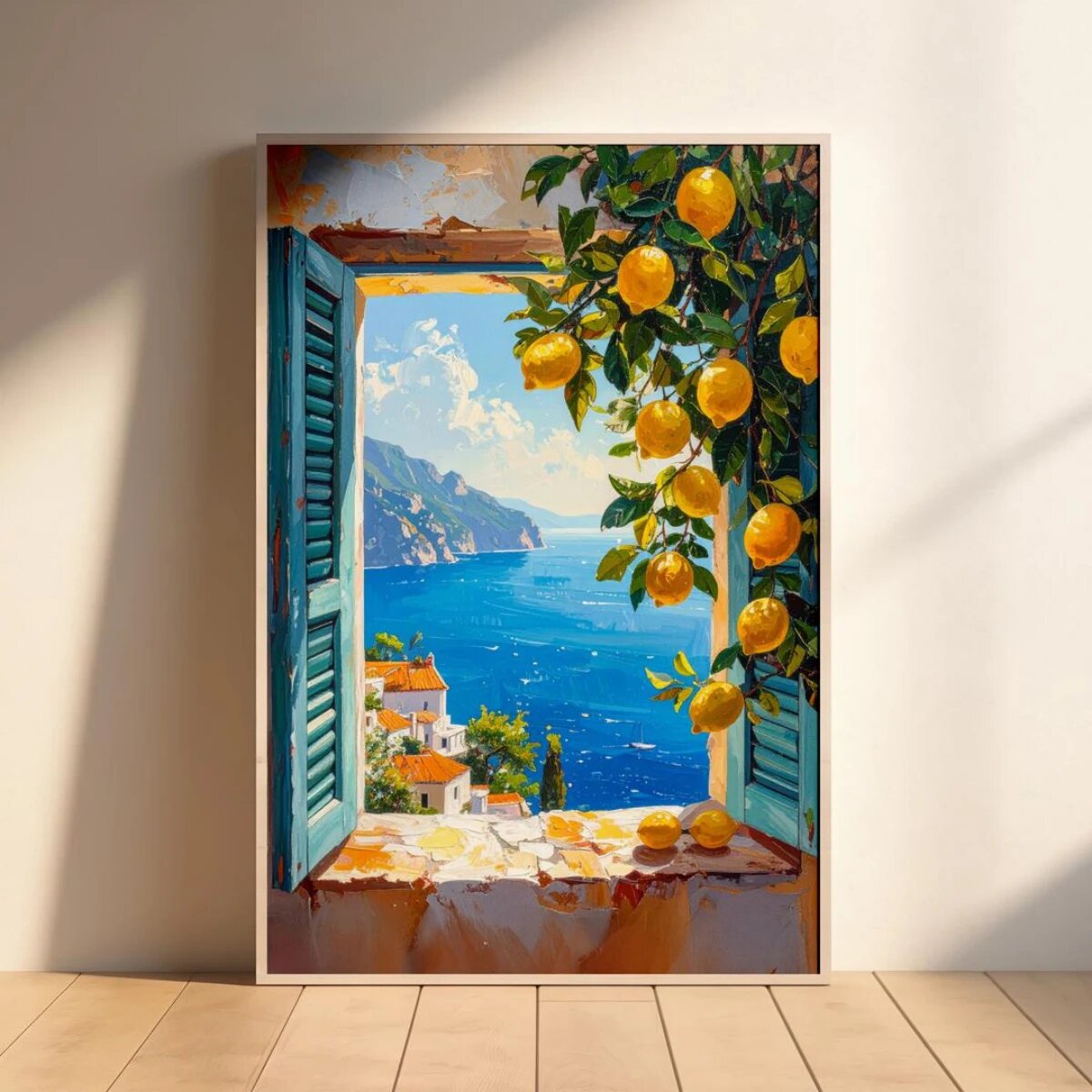 Картина на холсте "Итальянские пейзажи: лимонное дерево", пасторальный VA515-L, 30x40cm unframed