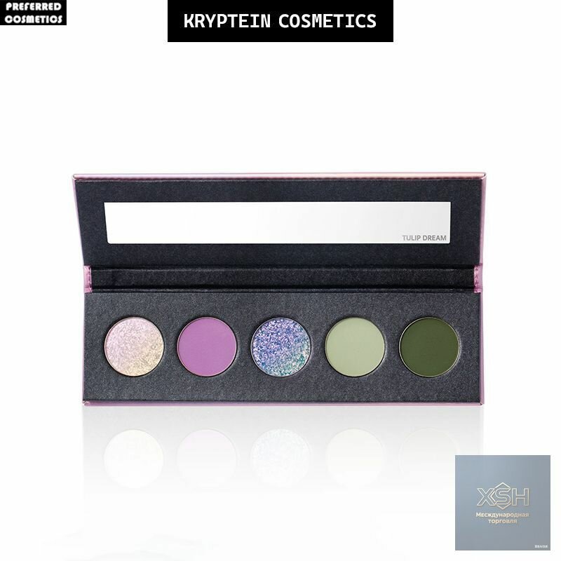 Палитра теней для век KRYPTEIN COSMETICS , Три матовых, два многоцветных, 6,5 г - Tulip Dream