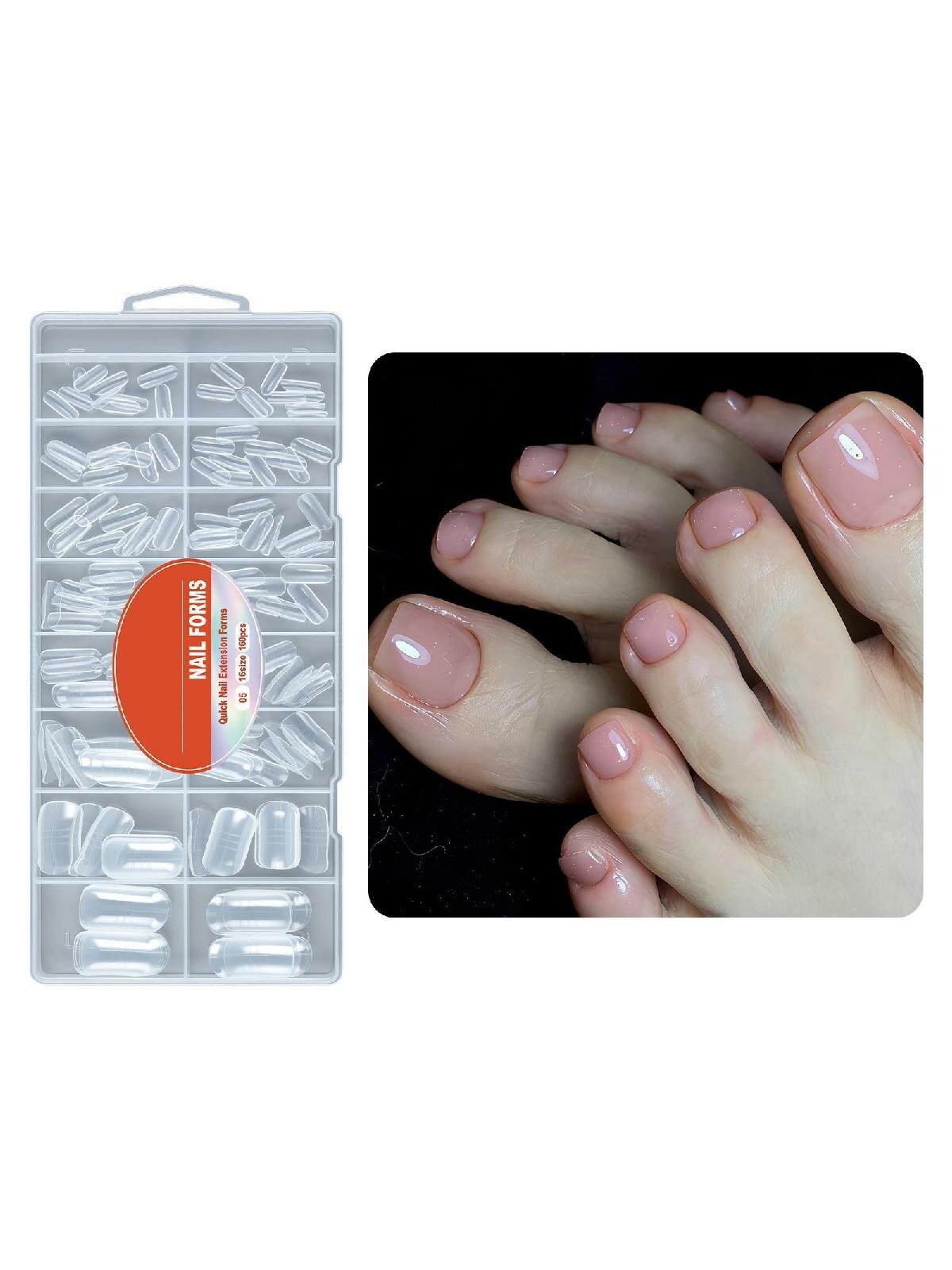 160Pcs ABS Nail Extension Molds False Nail Tips Long Lasting Wear Resistant