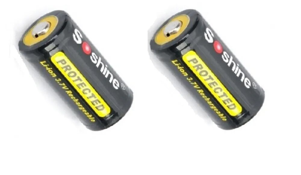 Защищенные аккумуляторы Soshine 16340 (RCR123) PCB 700 mAh, 2 шт.
