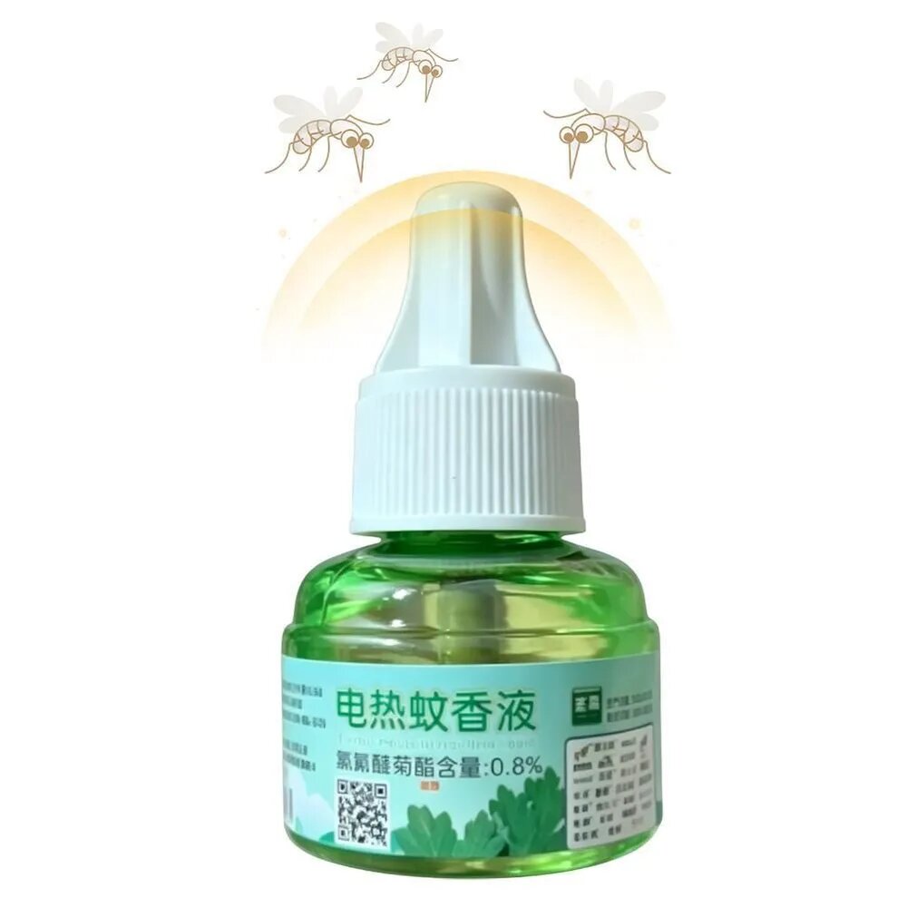 45ml Жидкость для фумигатора от комаров, без запаха, Универсальный без нагревателя/Зеленые продукты, безопасные для матерей и детей