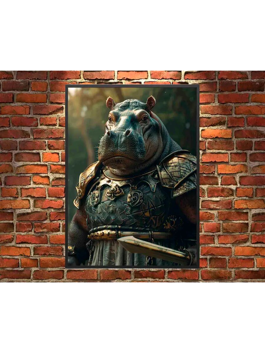 Бегемот Животное-гладиатор 1, Плакат 30x42см