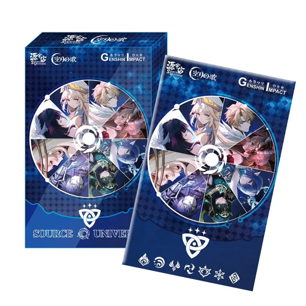 Коллекционная цветная бумага Genshin Impact, 1 коробка 6 пакетов, арт-постер карта персонажей Геншин, сувенир аниме для коллекционеров