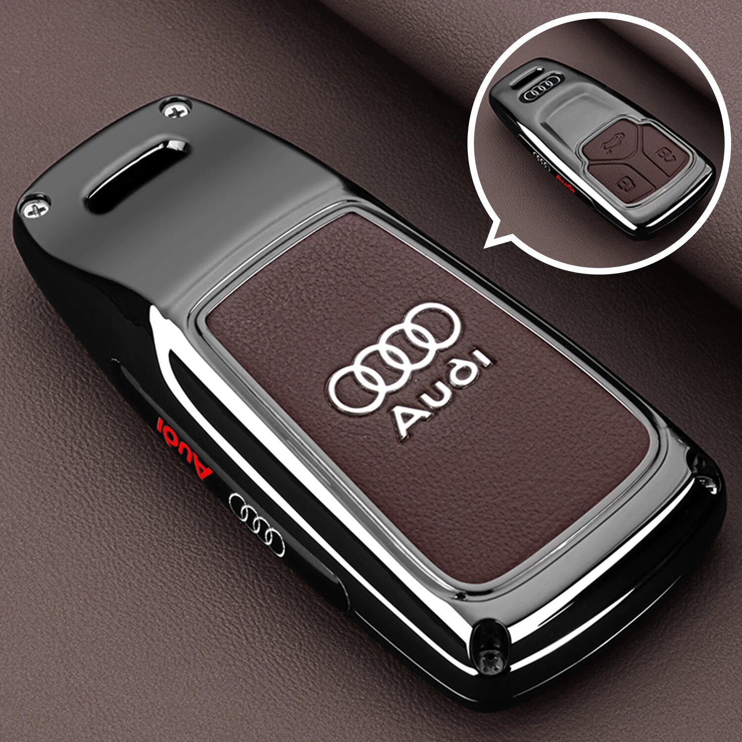 Кейс для ключа Audi A4L/Q5L в цвете Хогапи Коричневый одиночный корпус без талисмана