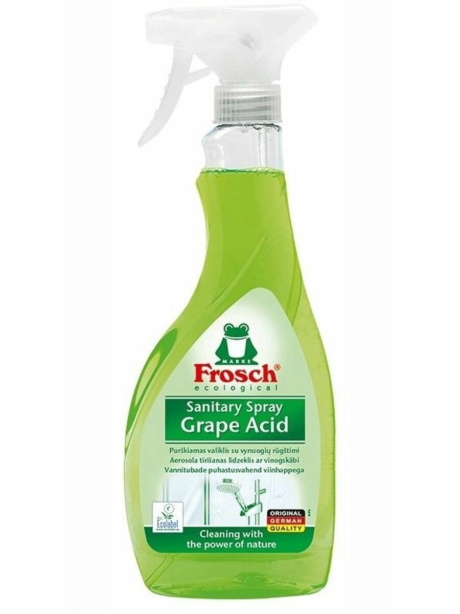 Frosch Sanitary Spray Grape Acid Эко Очиститель для ванны и душа Виноград 500 мл
