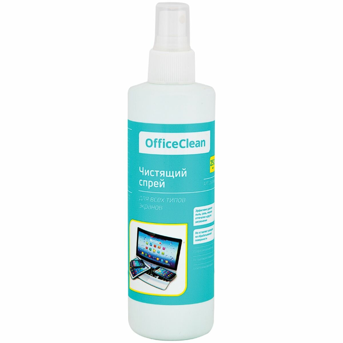 Спрей для чистки оргтехники OfficeClean, для экранов, 250мл (260888)