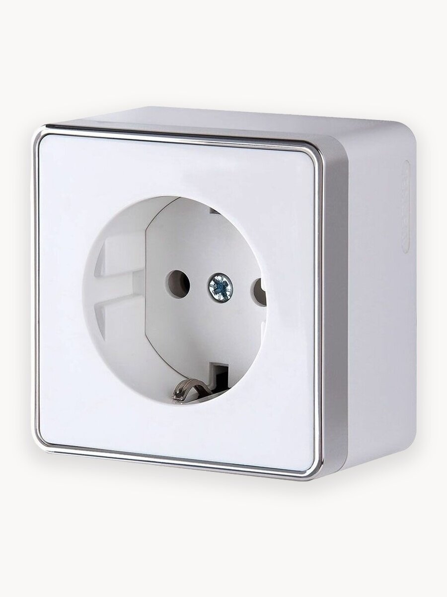 Накладная розетка с заземлением Werkel Gallant W5071001, цвет белый