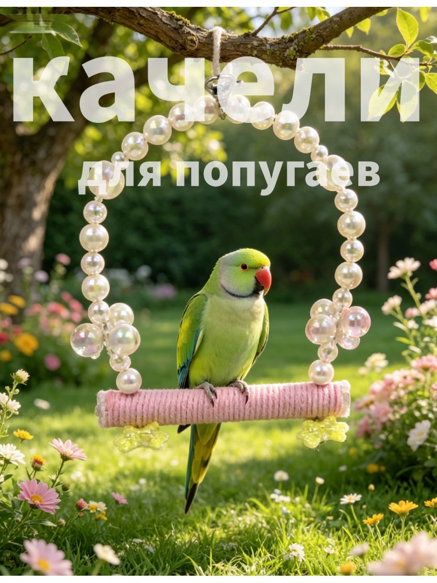 Качели Для Жевания: Игрушка Для Попугая В Клетку Корелла