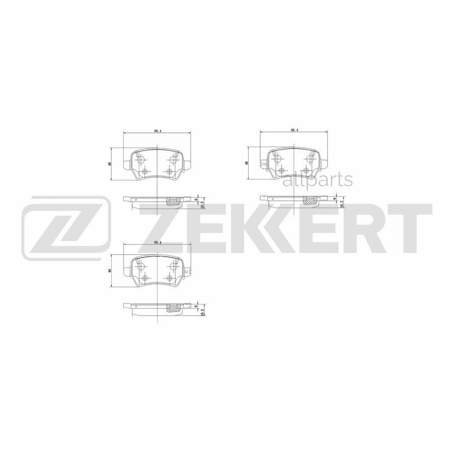 ZEKKERT BS-1483 Колодки тормозные дисковые задние Lifan Myway 17- Jetta VS5 19- VS7 19- Dongfeng Glory 580 16-
