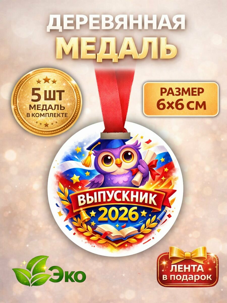 Медаль выпускник (5 штука) подарок