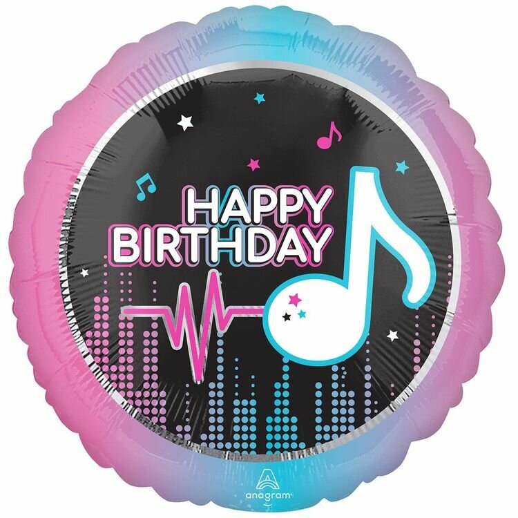 Воздушный шарик Anagram 18", Нappy Вirthday, Блогер Party, фольгированный