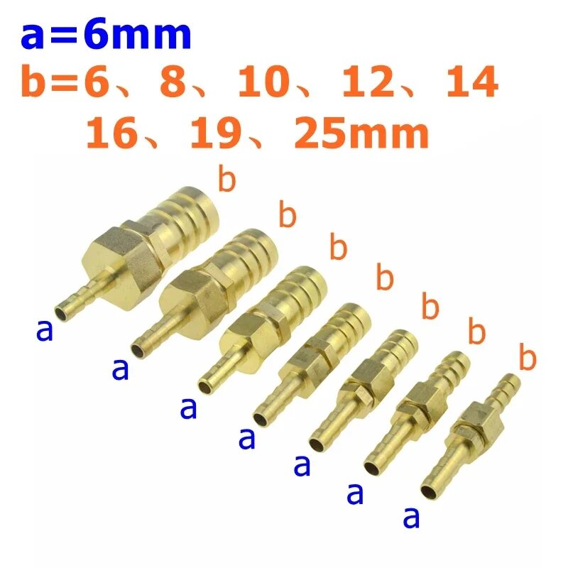 Латунные штуцеры для шланга, b=6mm, a=6mm