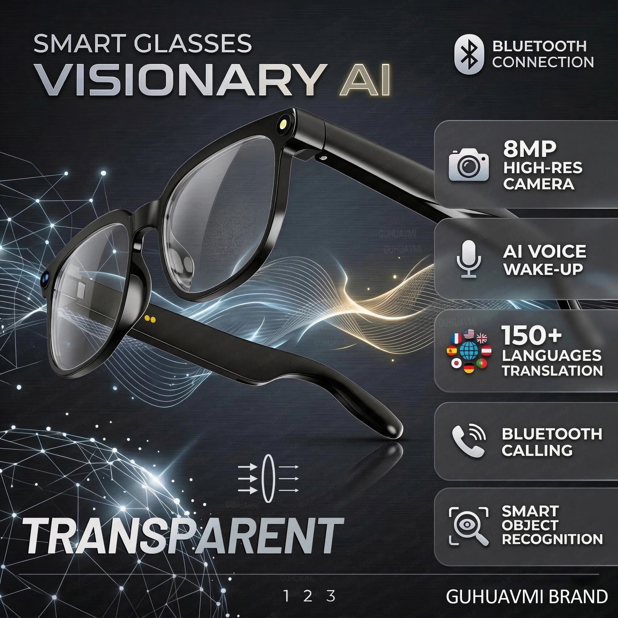 Умные очки Visionary AI Transparent GUHUAVMI