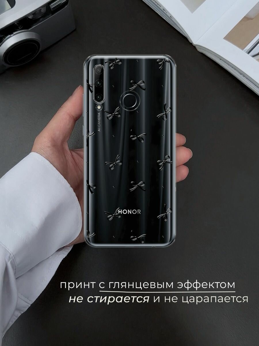 Силиконовый чехол на Honor 10i/20 Lite 2019/20e/Huawei P Smart Plus 2019 / Хонор 10i с принтом Бантики и точки — фото 1