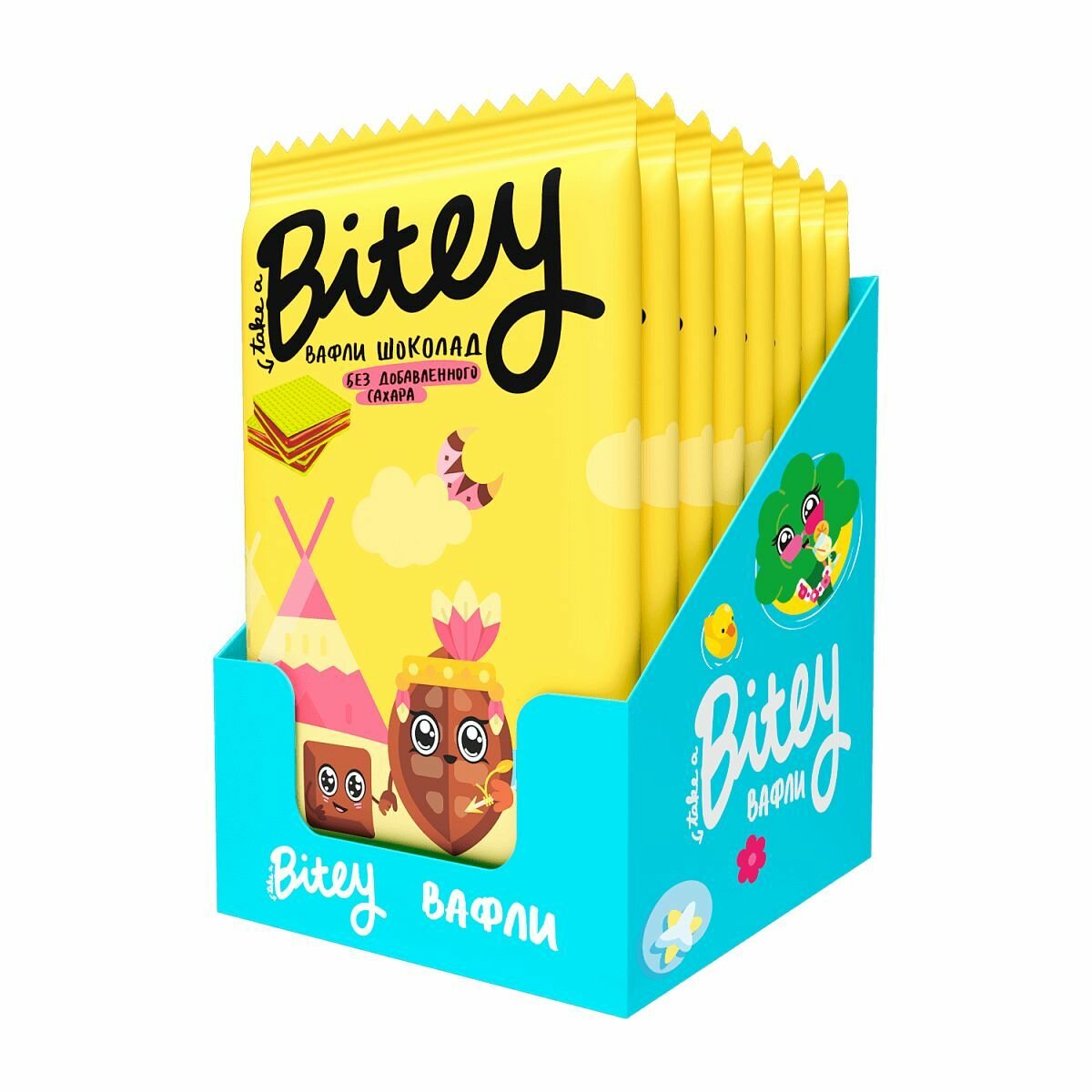 Вафли без сахара Take a Bitey Шоколад 8 шт. х 35г без ГМО / без пальмового масла .