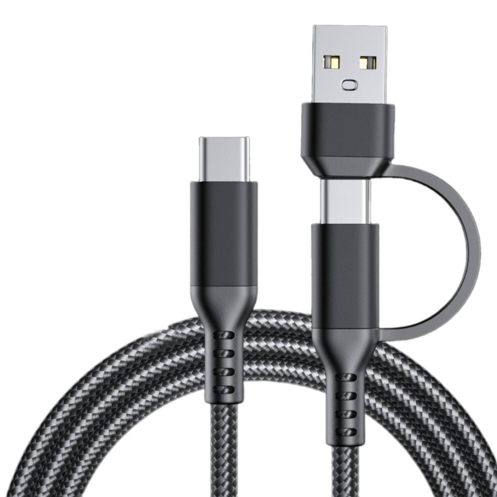 Нейлоновый плетеный USB C кабель для передачи данных