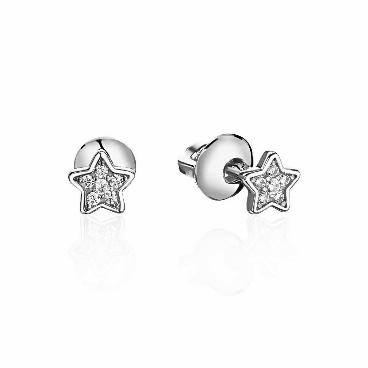 Серьги, золото, 585 проба, бриллиант