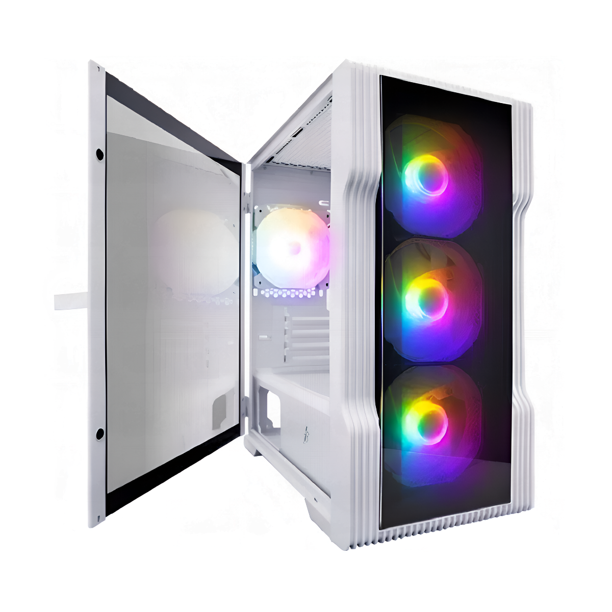 Корпус для компьютера 1STPLAYER TRILOBITE T3-G (T3-G-WH-4F1-W) белый mATX, TG 4x 120mm LED fans inc.