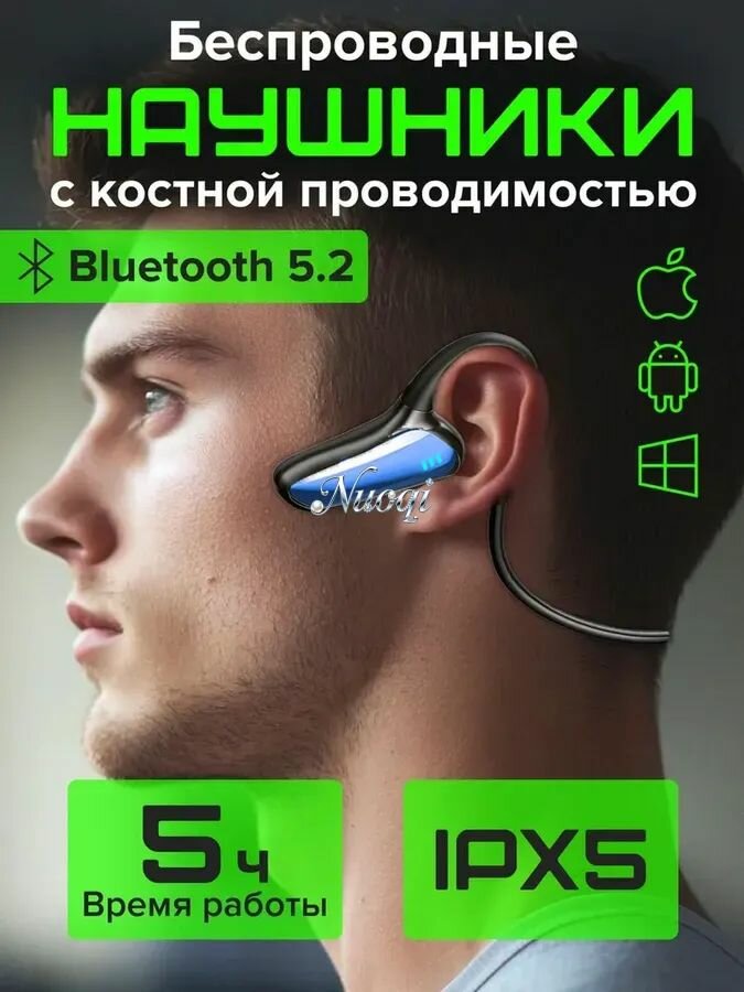 Xiaomi Наушники беспроводные с микрофоном, черный, синий