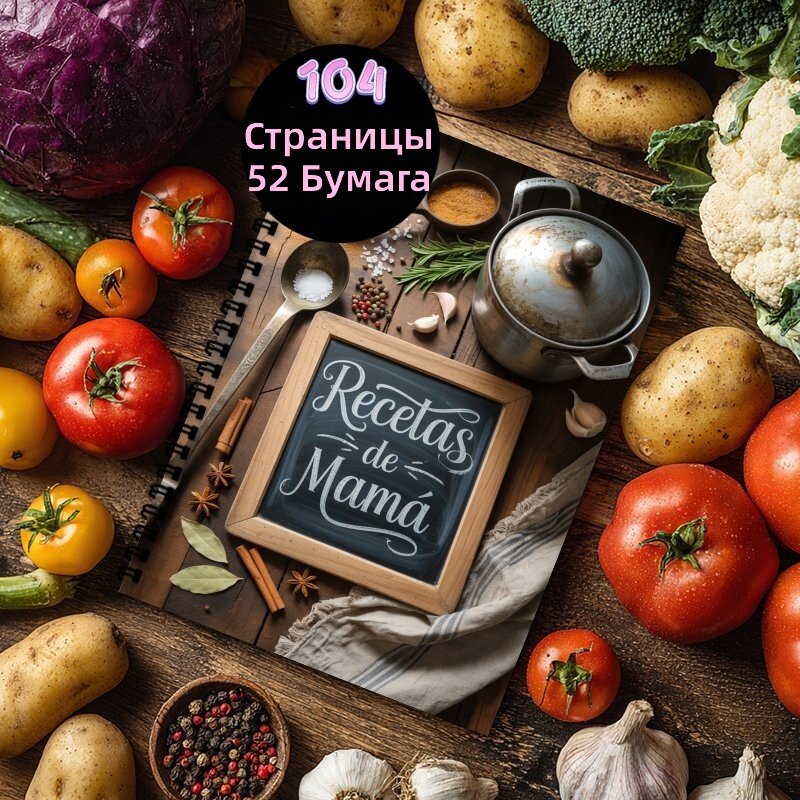 Испанская кулинарная книга, блокнот на спирали A5, записная книжка для рецептов в винтажном стиле