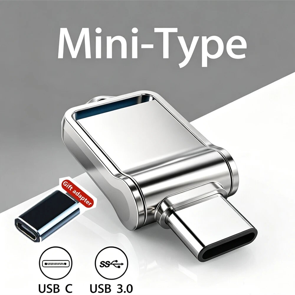BiNFUL C883 флешка USB 3.0 Type-C 512 ГБ 256 ГБ, серебристый
