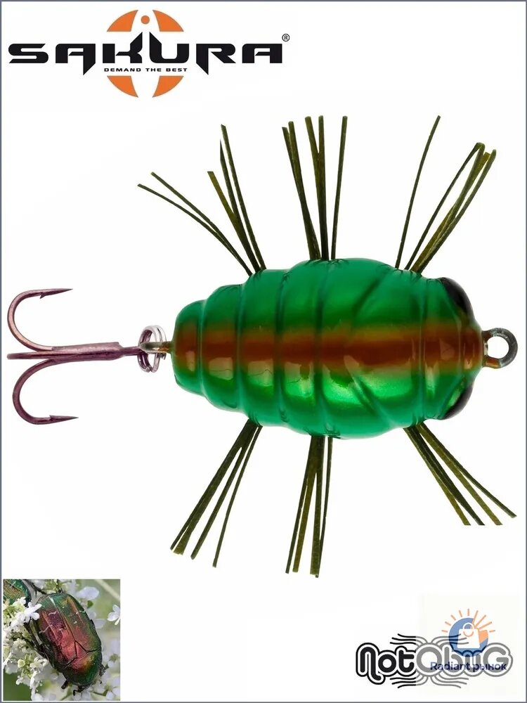 Воблер (Жук) Sakura Notobug 22мм/1.4гр - цвет 11 Бронзовка v2 (на голавля, жереха, язя)